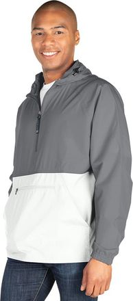 Charles River Apparel Damen Pack-n-go Wind & Water-resistant Pullover (Reg/Ext Sizes) Regenjacke, Grau/Wei&szlig;, M EU