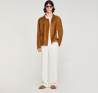 Sandro Blouson aus Spaltleder