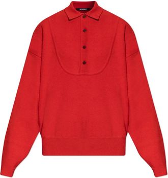 Jacquemus Femme, Pulls, Rouge, Taille: 40 FR V-neck Tricots