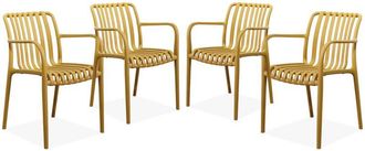 Sweeek 4er Set Gartensessel aus Kunststoff