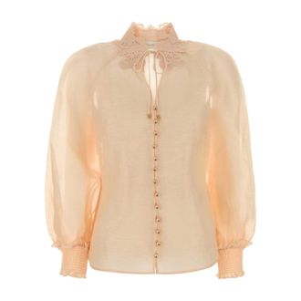 Zimmermann Rebellion Kragenbluse - - Blouses & Shirts - Damen - Rosa - S