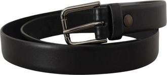Dolce & Gabbana Klassischer G&uuml;rtel mit Logo-Metallschlie&szlig;e - - Accessories - Herren - Schwarzk - ONE SIZE