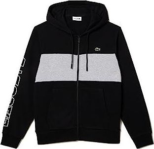 Lacoste Sh1416 Maillot de survêtement, Noir/Argent Chinois, S Homme