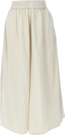 Guru Shop Bequeme Palazzohose, Weite Marlenehose, Boho Schlaghose, Hosenrock - Naturweiß, Damen, Baumwolle, Size:S