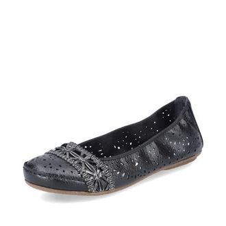 Rieker Femme Ballerines 41466, Dame Ballerines Classiques,Ballerines,Chaussures d&eacute;t&eacute;,&eacute;lastique,Noir (Schwarz Kombi / 00),40 EU / 6.5 UK