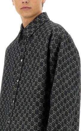 Gucci Reversible Wool and Denim Shirt - Charcoal