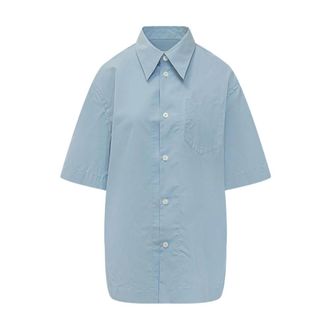 Ami Kurzarm Hemd Weit - - Blouses & Shirts - Damen - Blau - XS