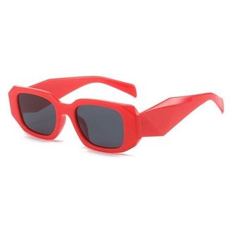 Generic Lunettes De Soleil Carr&eacute;es &Agrave; Petite Monture For Hommes Et Femmes, Id&eacute;ales For Les Activit&eacute;s Plein Air, Trajets Quotidiens Vacances(Red)