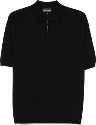 Emporio Armani Homme, Tops, Noir, Taille: S Polo en m&eacute;lange de laine