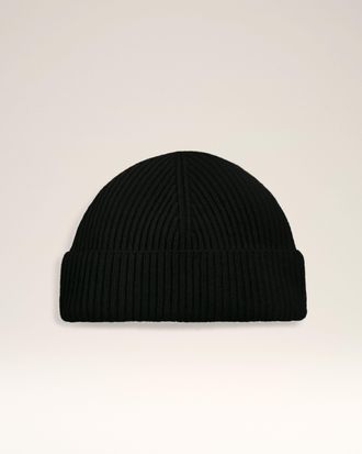 Ami Bonnet Noir Etiquette Cuir Ami en Laine Noir - TU - Unisex