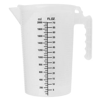 TiaoBug Kunststoff Messbecher 500/1000/2000ml Measuring Cup K&uuml;che Werkzeug Messkanne mit Skala f&uuml;r Wasser Milch Saft Transparent C 2000ml