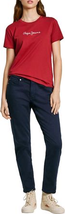 Pepe Jeans London Damen Fiore T-Shirt, Rot (Burnt Red), Small