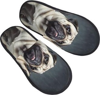 Generic Slippers Chien Carlin Dr&ocirc;le Lavables Pantoufles Confortable Chaussons Pour Unisex H&ocirc;tels Voyage M