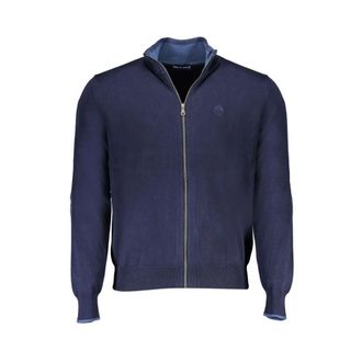 North Sails Blauer Baumwollpullover Jacke mit gesticktem Logo - - Knitwear - Herren - Blau - S
