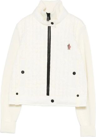 Moncler Femme, Vestes, Blanc, Taille: 36 FR Cardigan matelassé