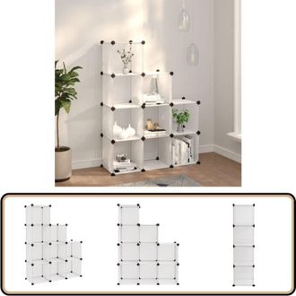 vidaXL Vidaxl - Regalsystem mit 9 Würfeln Transparent pp - Regal - Stauraum - Aufbewahrungssystem - Wohnzimmer Dekoration - Garderobe