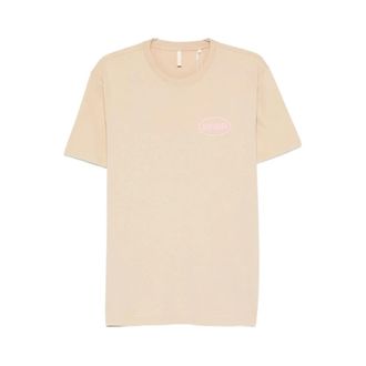 Sunflower Beige Blumiges T-shirt Easy Hours - - Tops - Herren - Beige - XL