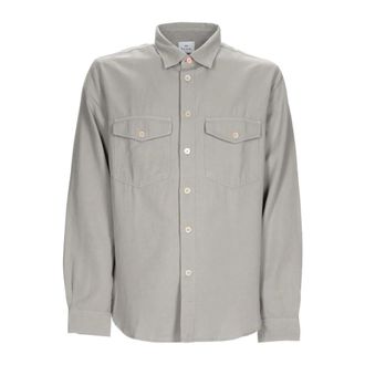 Paul Smith Chemise utilitaire en serg&eacute; de coton - Homme - Chemises - Gris - Taille: L