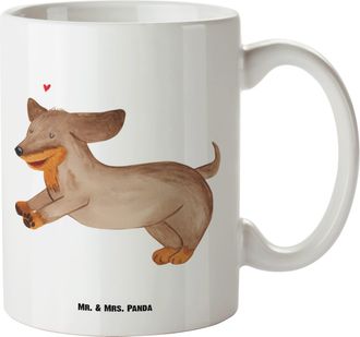 Mr. & Mrs. Panda XL Tasse Hund Dackel - Geschenk, happy dog, Hundeliebe, Dachshund, XL Becher, XL Teetasse, Hundebesitzer, Hundemama, Tierliebhaber