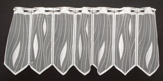 VHG Scheibengardine Tropfen 35 cm hoch Breite der Gardine durch gekaufte Menge in 28 cm Schritten w&auml;hlbar (Anfertigung nach Ma&szlig;) Wei&szlig; Vorhang K&uuml;che Wohnzi