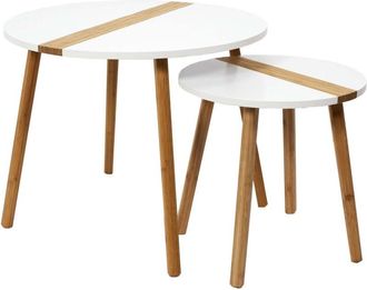 The Home Deco Factory The Home Deco Factory - Tables gigognes bicolores Relief (Lot de 2)