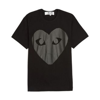 Comme Des Gar&ccedil;ons Herzdruck Baumwoll T-shirt Schwarz - - Tops - Herren - Schwarzk - 2XL