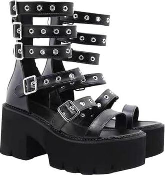 Soimiss Sandales à Talons Épais pour Femme Design Antidérapant et Semelle Épaisse Élégantes et Faciles à Enfiler pour Sorties Estivales