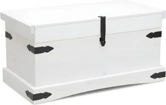 ebuy24 Ebuy24 - New Mexico Coffre, largeur 92 cm, hauteur 45 cm, blanc/cir&eacute;