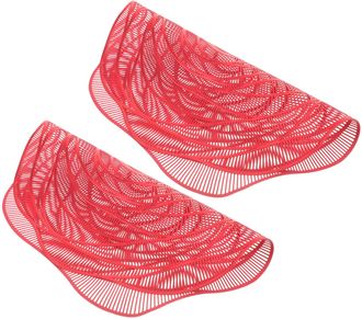 Soimiss 2 St&uuml;ck Isolierte Tischsets Rosenmotiv Hitzebest&auml;ndige Platzsets aus Polyester Rot f&uuml;r Zuhause Restaurant und Feste