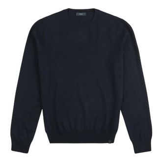 Fay Pullover mit Rundhalsausschnitt aus Feinstrick - - Knitwear - Herren - Blau - S