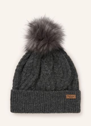 Barbour M&uuml;tze Elsdon Mit Kunstfell grau