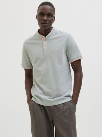 Jack & Jones Poloshirt JJEPAULOS MAO POLO mit Logo Stickerei