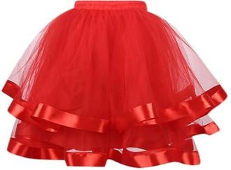 Generic Jupe tutu de danse de No&euml;l 2025 pour femme, Rouge, Taille unique