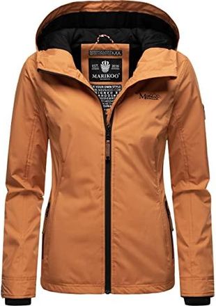 Marikoo Veste demi-saison courte légèrement doublée pour femme avec doublure en jersey et grande capuche Mûre XS à XXL, Rusty Cinnamon, XXL