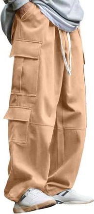 Generic Pantalon cargo pour homme - Style d&eacute;contract&eacute; - Pour sports de plein air - Taille &eacute;lastique - Cordon de serrage - L&eacute;ger - Respirant - Confortable - Co