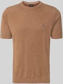 Fynch-Hatton Regular Fit T-Shirt mit Leinen-Anteil in Strick-Optik