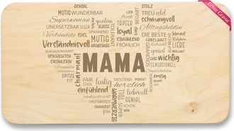 Shirtracer Frühstücksbrettchen Holz Natur - Frühstücksbrett - Mama Geschenk Mütter Geschenkideen Weihnachten Mutti Geburtstag - 22x12 - Holz - frühstücksbrettche