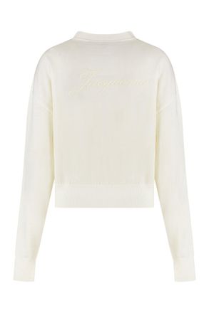 Jacquemus Womens Cardigan Brode Merino Wool Cream Cardigans Sweater