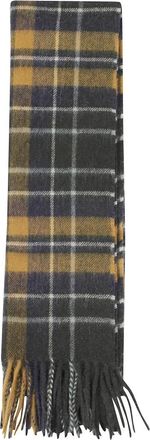 Barbour Homme, Accessoires, Vert, Taille: ONE Size Écharpe Verte Forêt à Carreaux avec Pompons