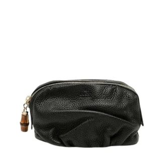 Gucci Pochette cosm&eacute;tique en cuir bambou Pre-owned - Femme - Pre-owned - Noir - Taille: ONE Size