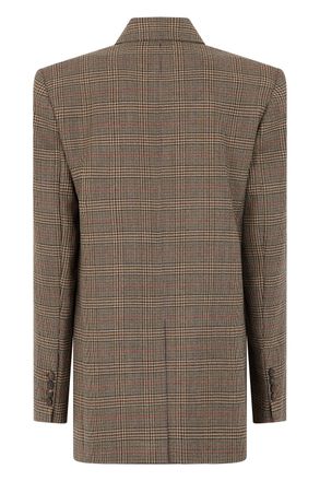 Max Mara Womens Checked Jacket Black Black-Natural Virgin Wool Blazers Black/natural