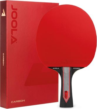 Joola Tischtennisschl&auml;ger RED Carbon PRO - Carbon Profi Schl&auml;ger mit Micron Bel&auml;gen & Magnetbox