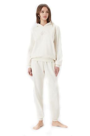 Emporio Armani Damen Chenille Loungewear Zip Tracksuit Sweatshirt, joghurt, XL