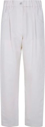Brunello Cucinelli Femme, Pantalons, Blanc, Taille: 40 FR Straight Natural Pantalons