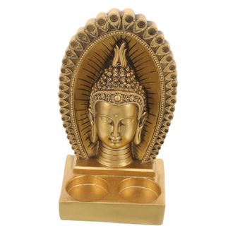 SOLUSTRE Vintage Buddha Teelichthalter Aus Kunstharz Buddha Kerzenhalter Für Tischdekoration Harz Teelichtständer Für Zuhause Und Büro Elegante Zen Dekoration