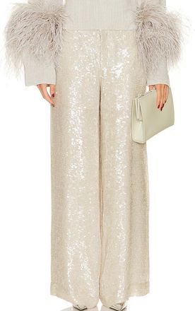 Sally Lapointe Sequin Viscose Relaxed Wide Leg Trouser Size M
