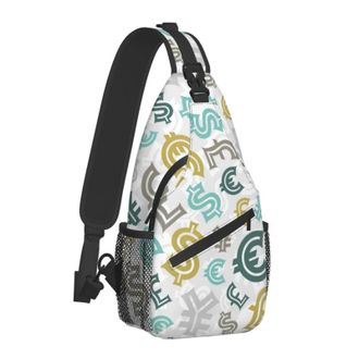 AOOEDM Sling-Rucksack für Damen und Herren, Reisen, Wandern, Tagesrucksack, Währung, nahtloses Muster, Crossbody-Umhängetasche, lässige Sling-Taschen im Frei