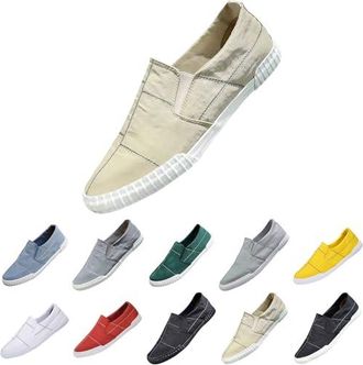 Generic Chaussures basses en toile pour homme - Respirantes - Chaussures plates &agrave; enfiler - Sans mains - Confortables - Chaussures de randonn&eacute;e - Chaussures d