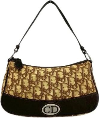 Dior Sac bandouli&egrave;re Trotter en toile et cuir Pre-owned - Femme - Pre-owned - Brun - Taille: ONE Size