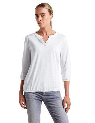 Street One Damen Split Neck Jersey Shirt